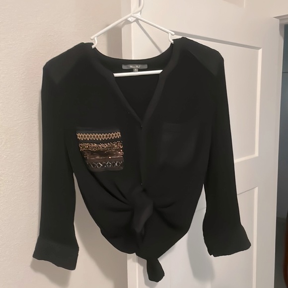 Miss Me | Tops | Miss Me Black Button Up Front And Back Blouse With ...
